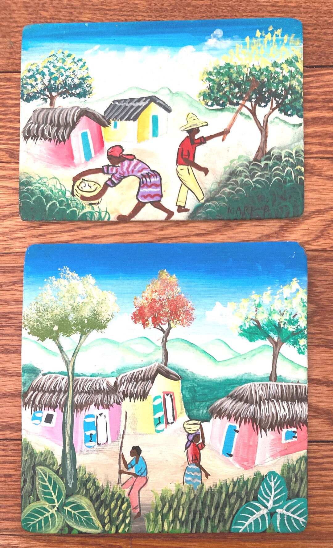 Haiti Everyday Life Original Paintings Farm Fields Haitian Naive Art ...