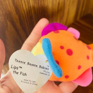 90s Teenie Beanie Baby Lips the Fish - Etsy