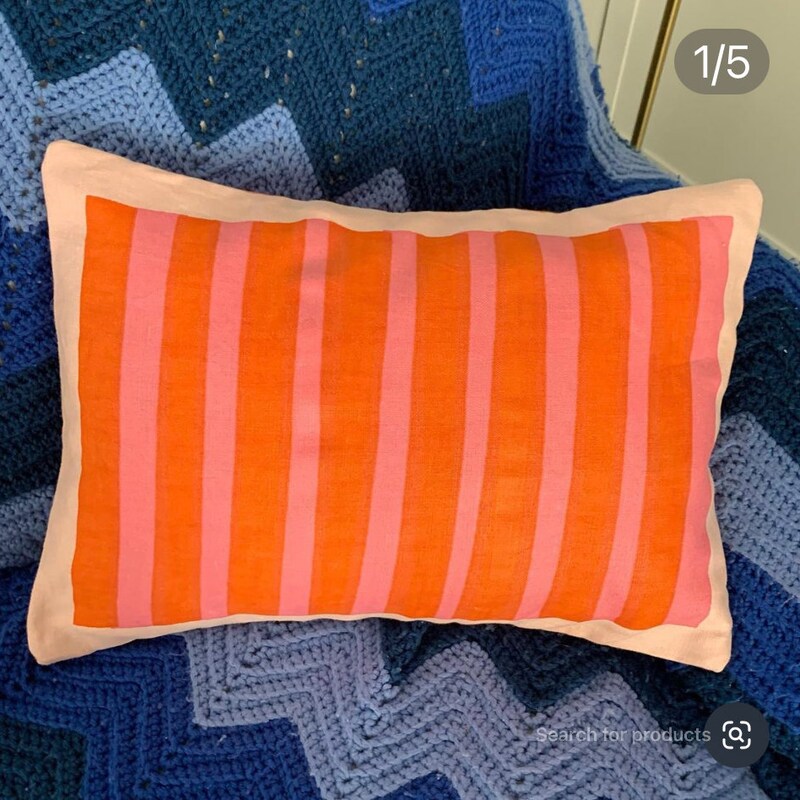 Pink Orange Pillow - Etsy