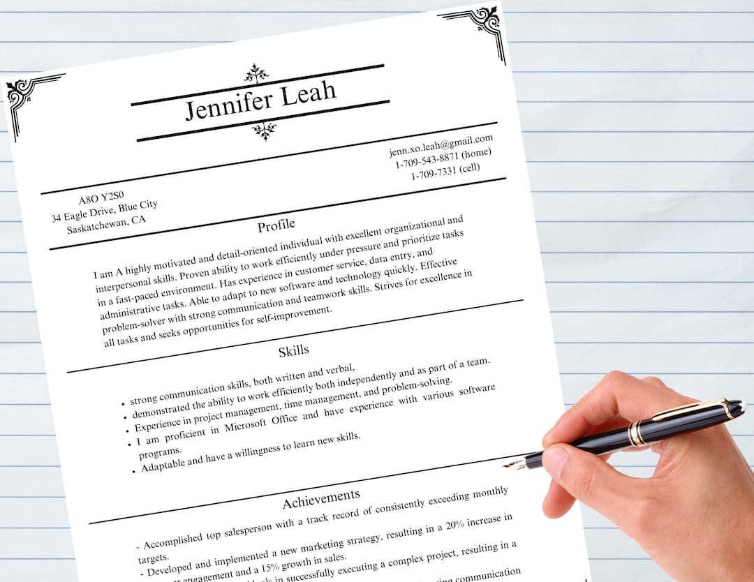 Professional Resume, Simple Resume, Formal Resume, Template, Simple ...
