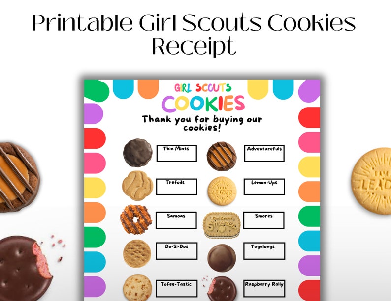 2023 LBB Girl Scout Cookie Receipt Receipt Template Girl - Etsy