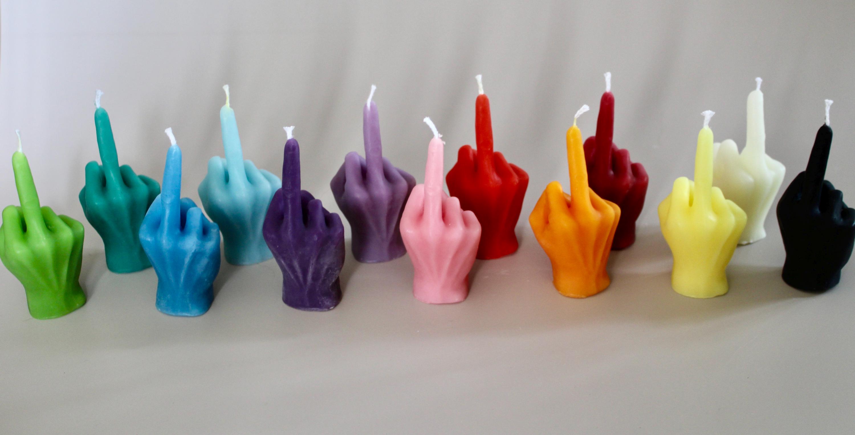 Middle Finger Beeswax/soy Blend Candle Small | Birthday Candle | Cake ...