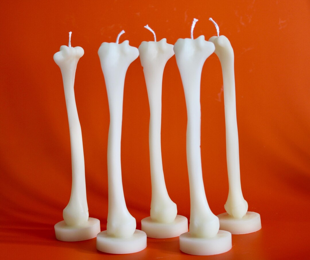 Bone Pillar Beeswax Candle: Spooky Halloween Decor - Etsy