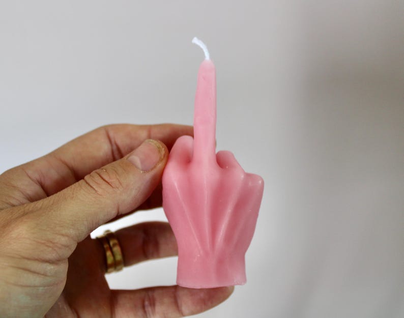 Middle Finger Beeswax/soy Blend Candle Small | Birthday Candle | Cake ...