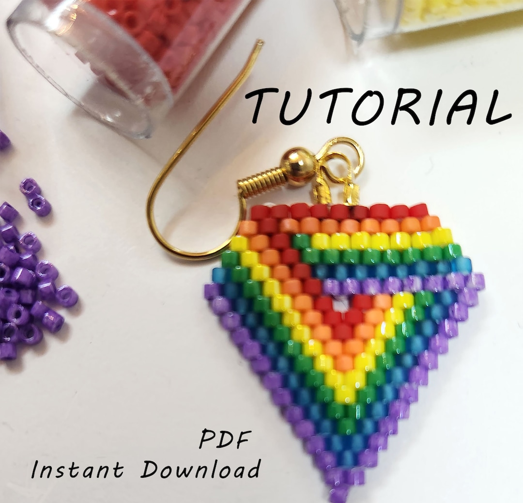 Infinity Rainbow Earrings/step-by-step Beading Pattern / Tutorial / Pdf ...