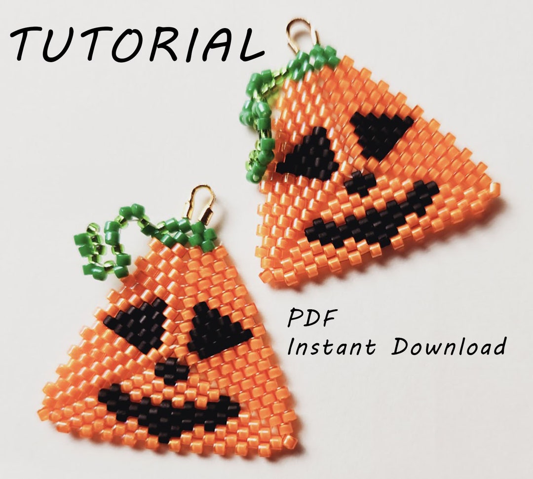 Smily Pumpkin Earrings/step-by-step Beading Pattern / Tutorial / Pdf ...