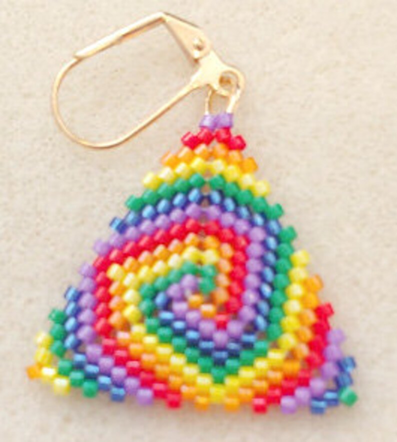 Rainbow Trio Earrings/step-by-step Beading Pattern / Tutorial / Pdf ...