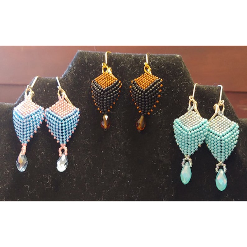 Peyote Shield Earrings/step-by-step Beading Pattern / Tutorial / Pdf ...