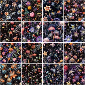 Cosmic Flower Seamless Texture Pattern Celestial Style - Etsy