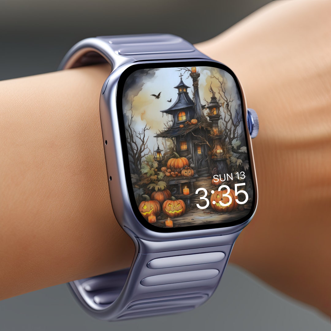 Haunted Boho Chic Apple Watch Background for Halloween - Digital Art - Etsy