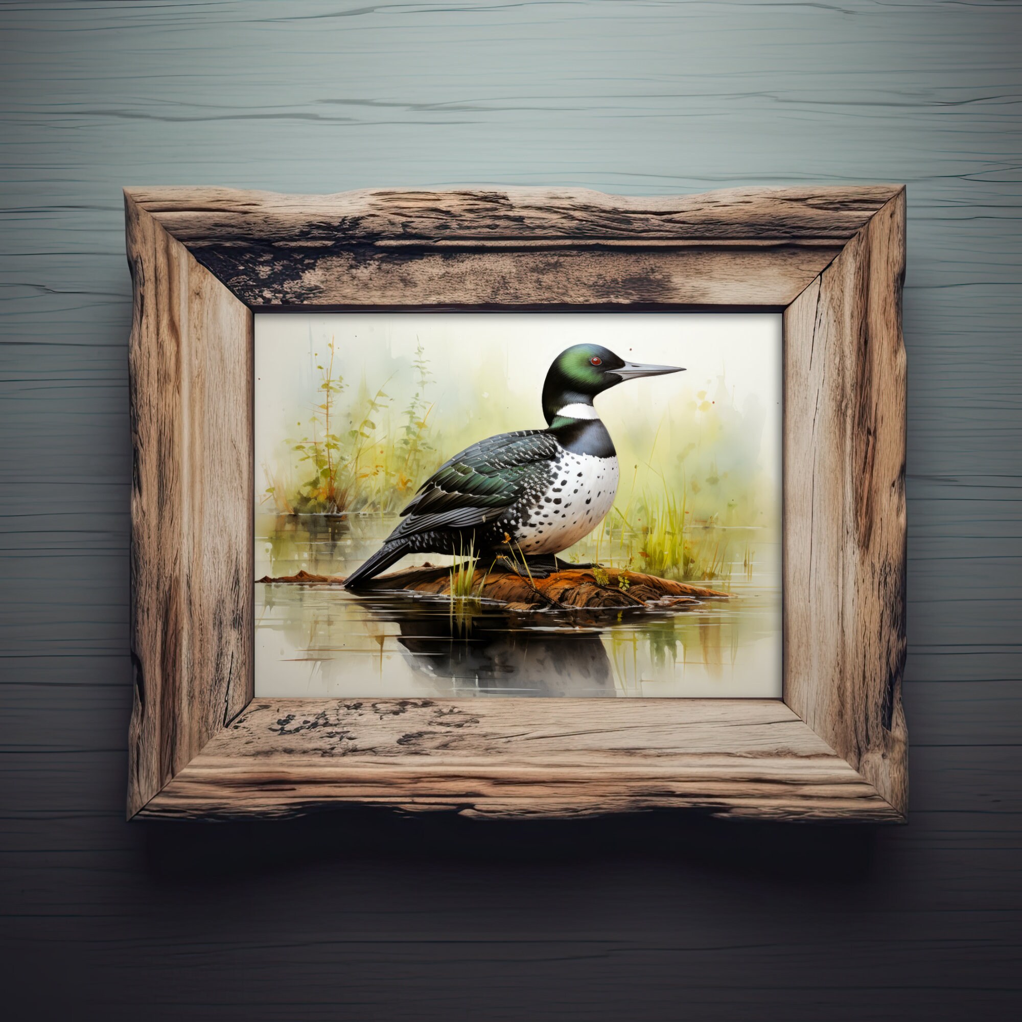 Watercolor Loon Wall Art Unique Wall Decor - Etsy