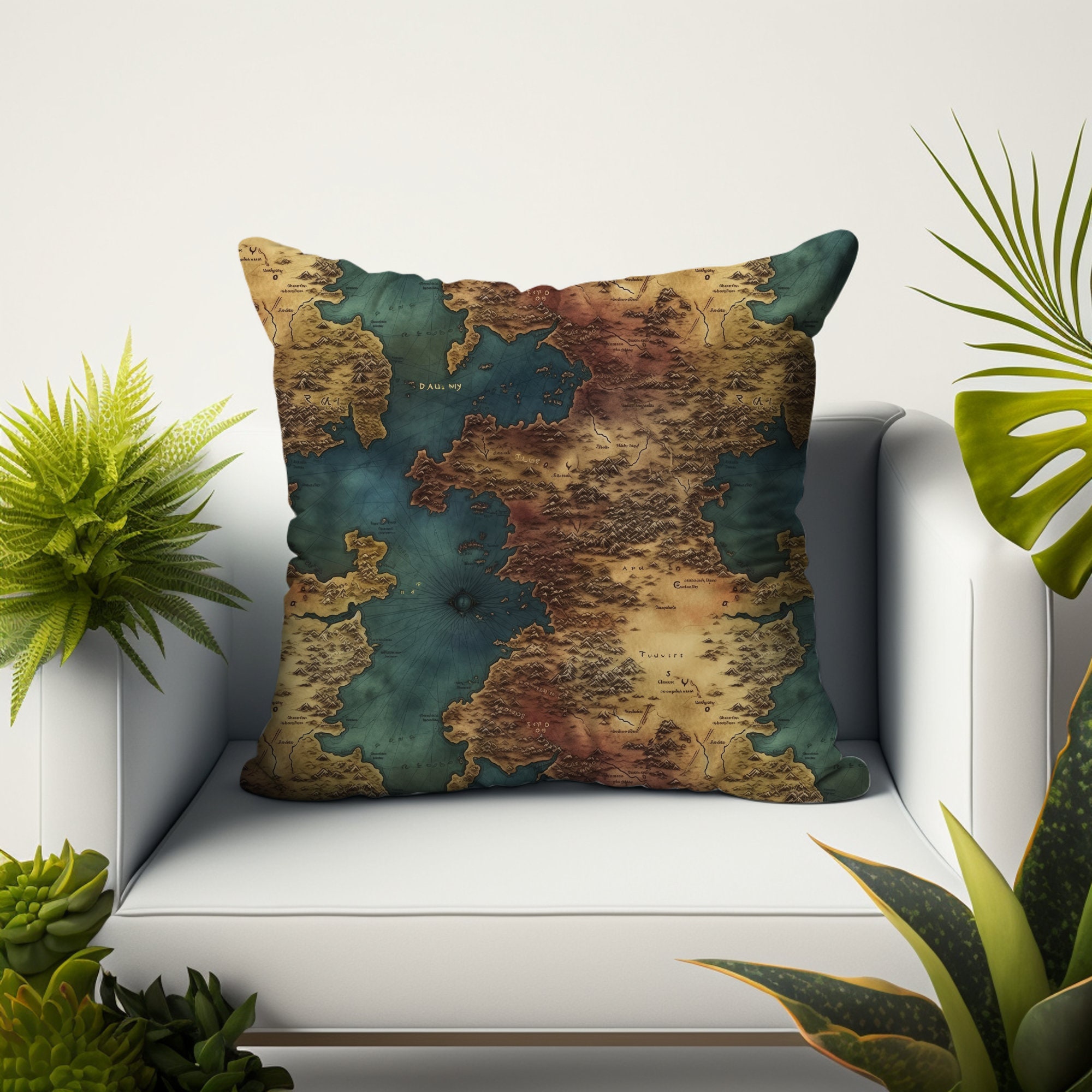 Fantasy Map Seamless Texture Pattern, Nautical Style, Digital ...