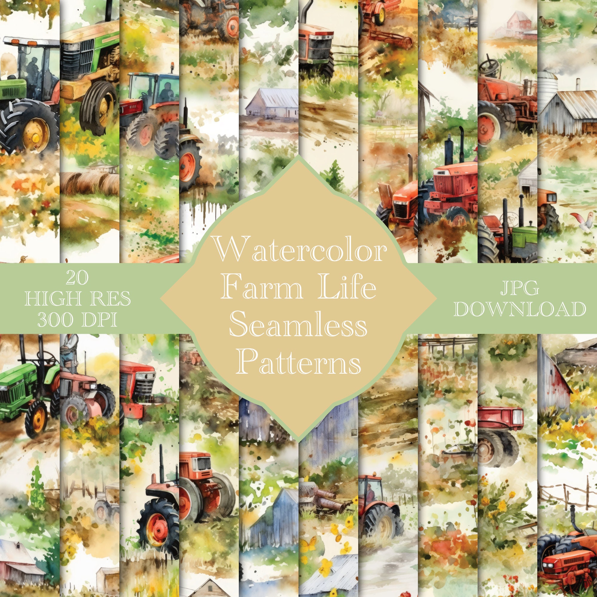 Country Farm Seamless Texture | Agricultural Printable Pattern ...