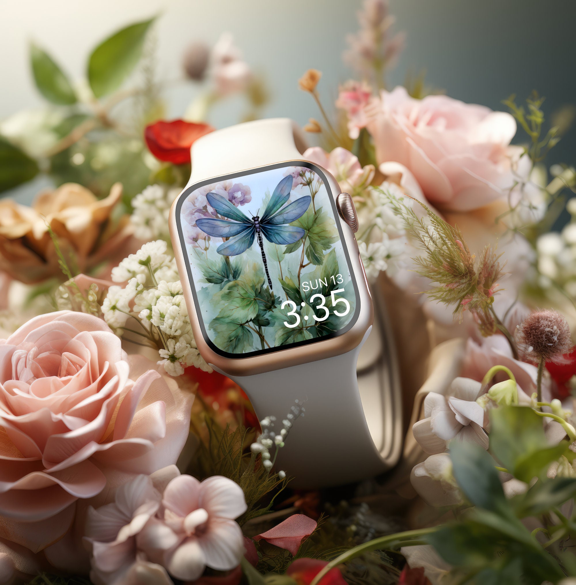 Dragonfly Watch Background - Watercolor Beauty for Apple Watch ...