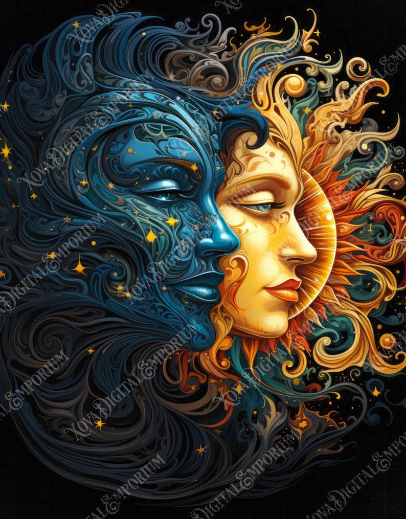 Celestial Sun and Moon Apple Smart Watch Face Bundle Wallpaper Set for ...