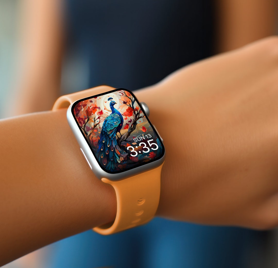 Stylized Peacock Apple Smart Watch Face Bundle Wallpaper Set for Smart ...