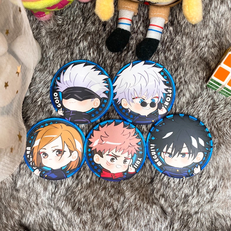 Jujutsu Kaisen Buttons Pin 5 Sample Etsy