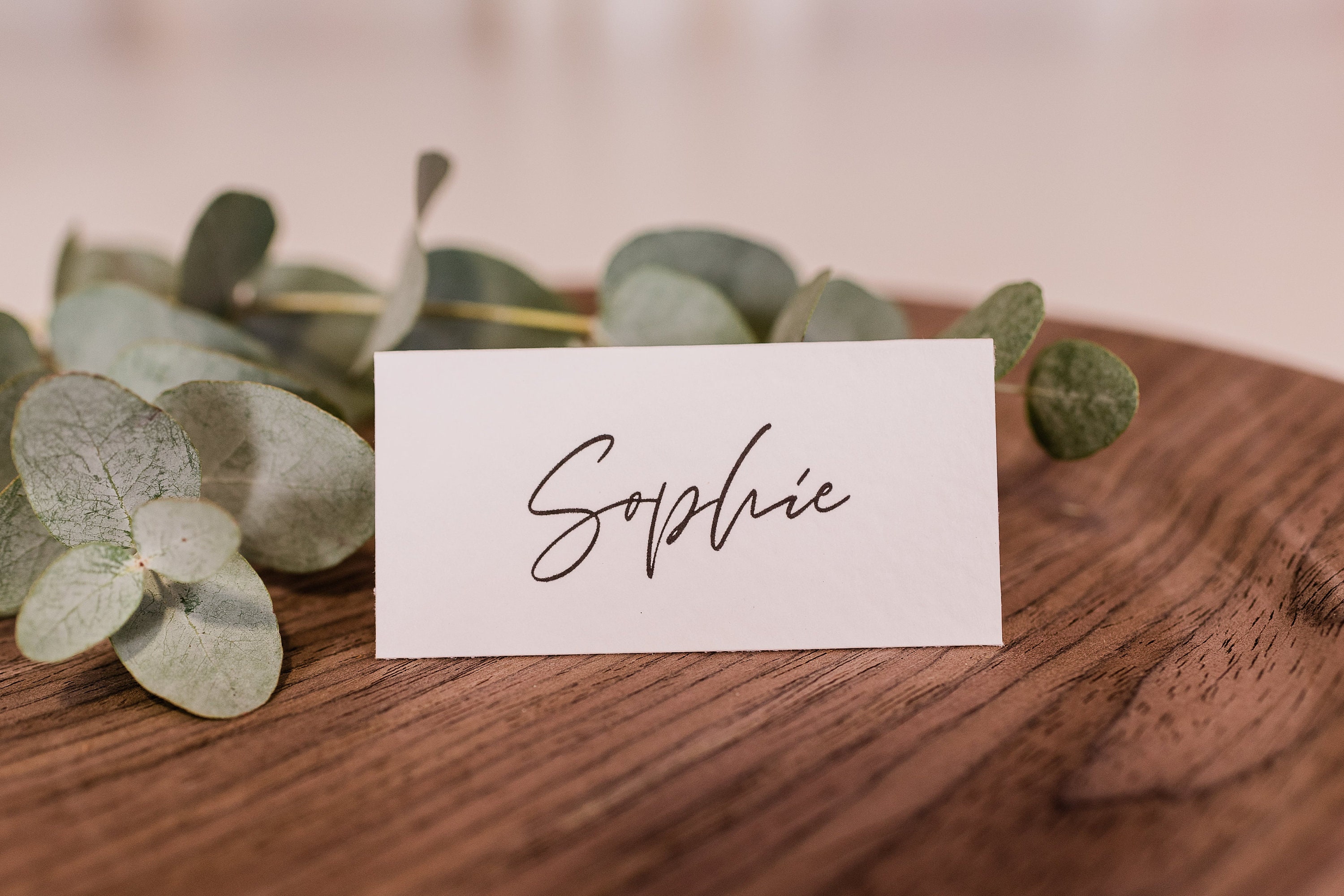 Folded Wedding Name Card Simple Elegant Printed Place Card Etsy