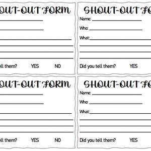 Bundle: Tattle and Shout-out Forms - Etsy