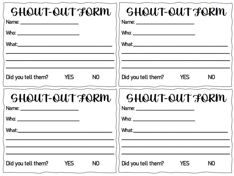 Bundle: Tattle and Shout-out Forms - Etsy