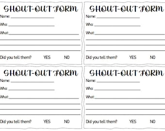 Student Shout Out Forms | Retro Themed - Etsy