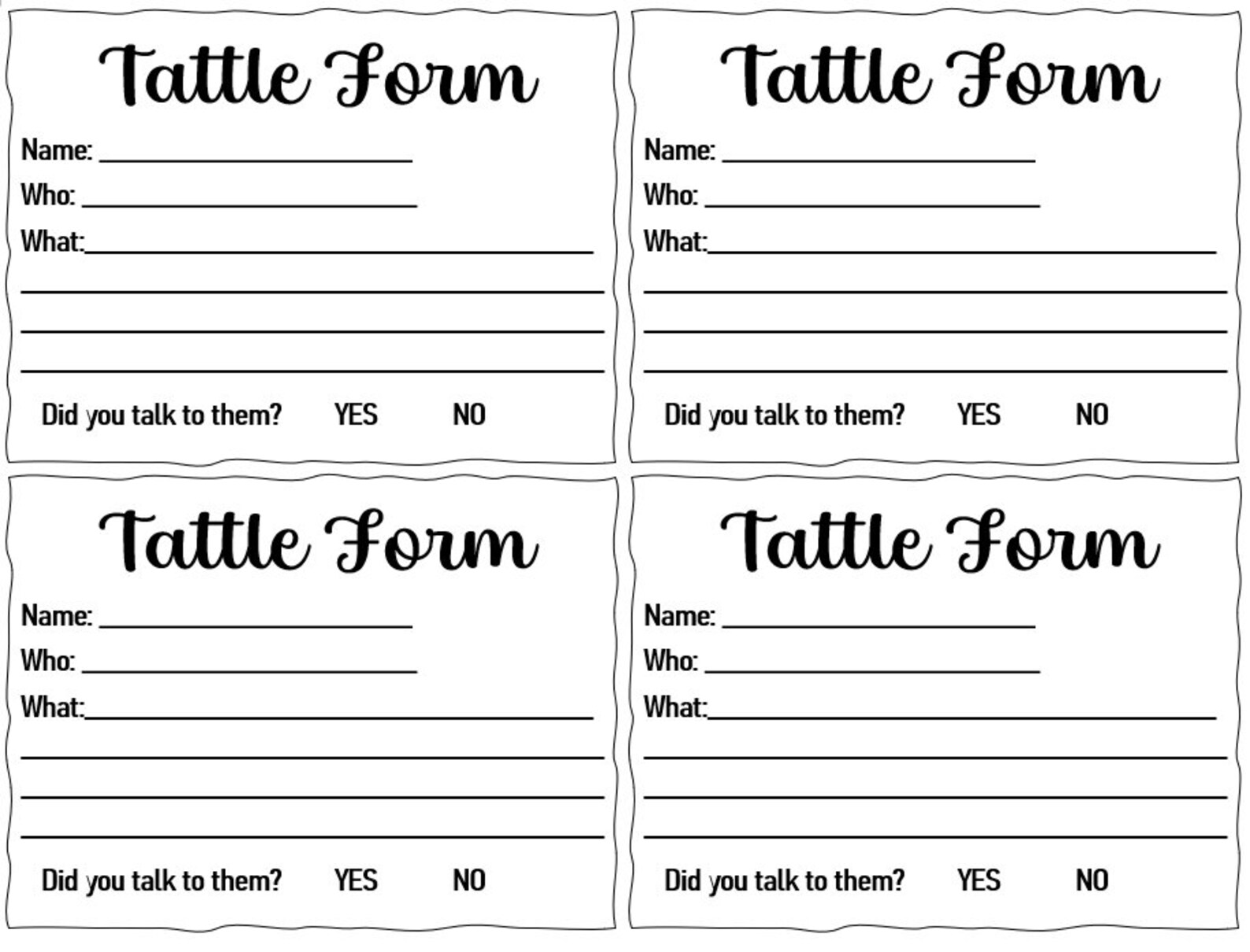 Bundle: Tattle and Shout-out Forms - Etsy