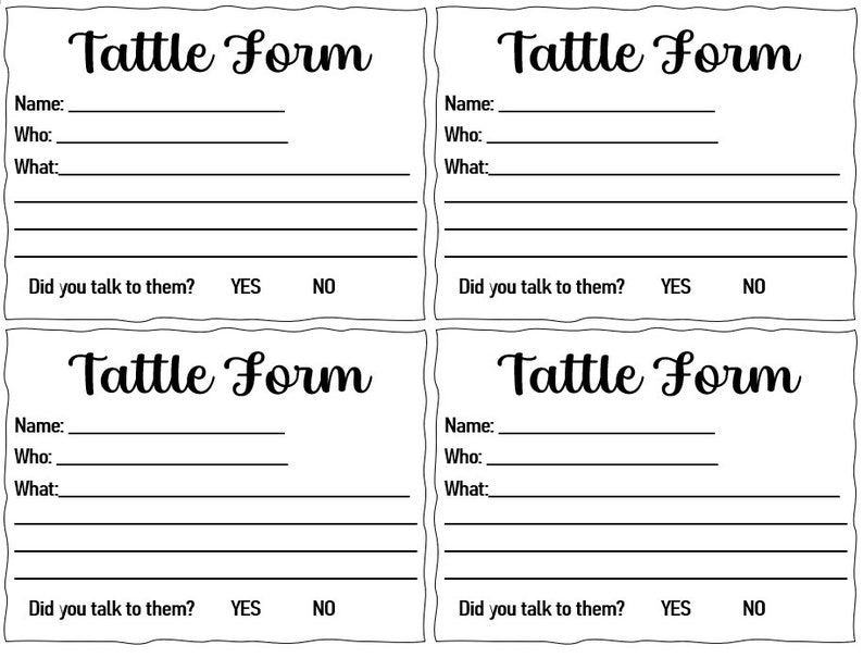 Bundle: Tattle and Shout-out Forms - Etsy