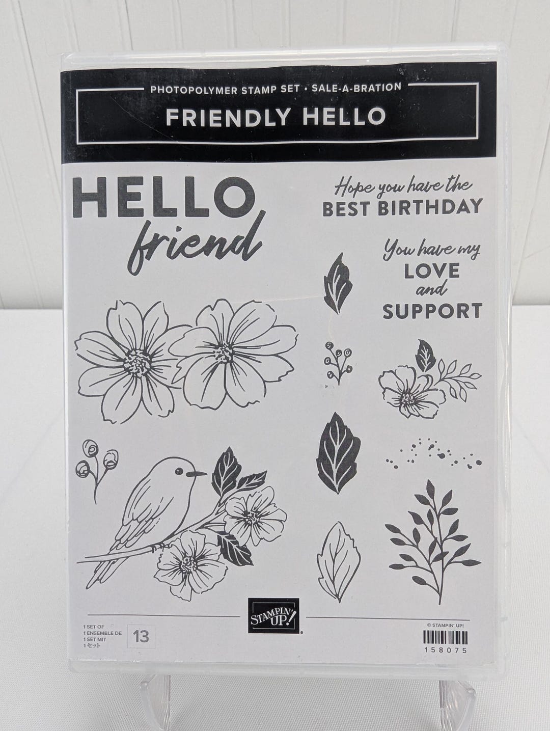 Stampin up Friendly Hello Photopolymer Stamp Set 13 Piece Complete 158075 Retired - Etsy