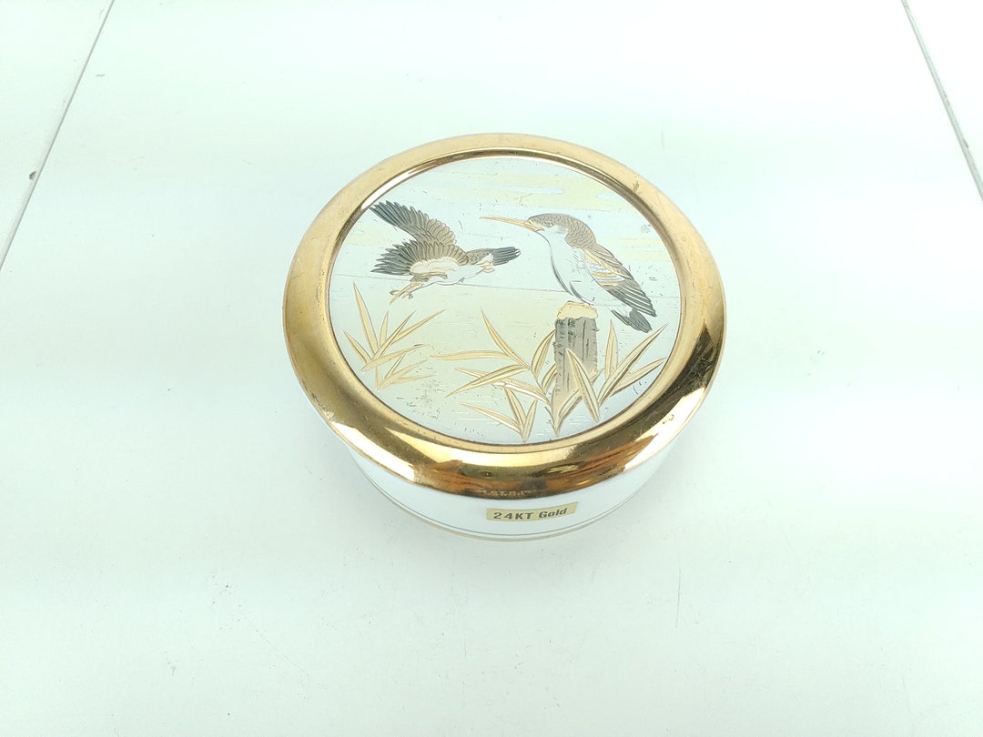Art of Chokin 24K Gold Edged Keepsake Trinket Jar Original Chokin ...
