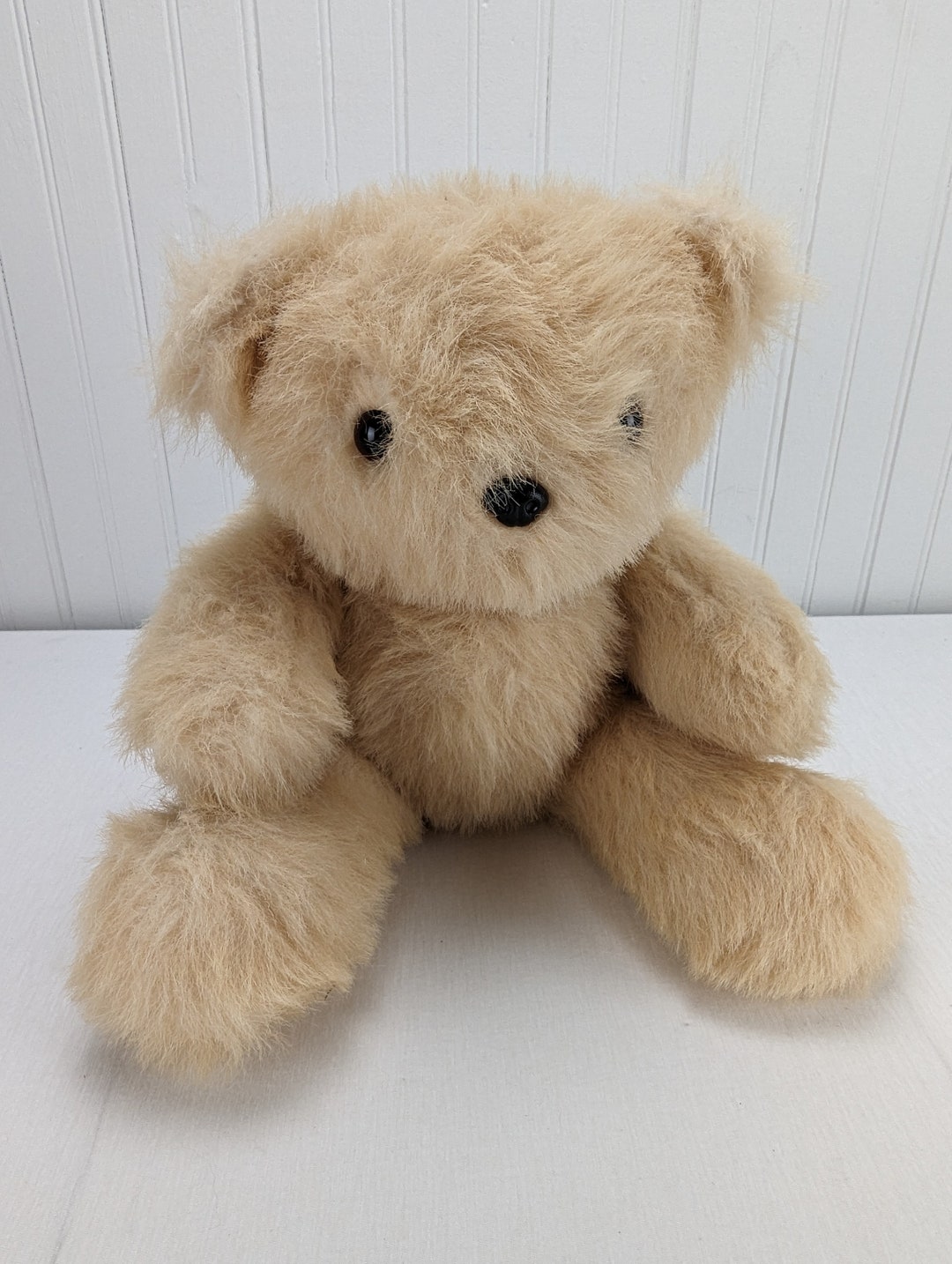 Vintage Scruffy Beige Teddy Bear Plush Stuffed Animal Fully Jointed 18 ...