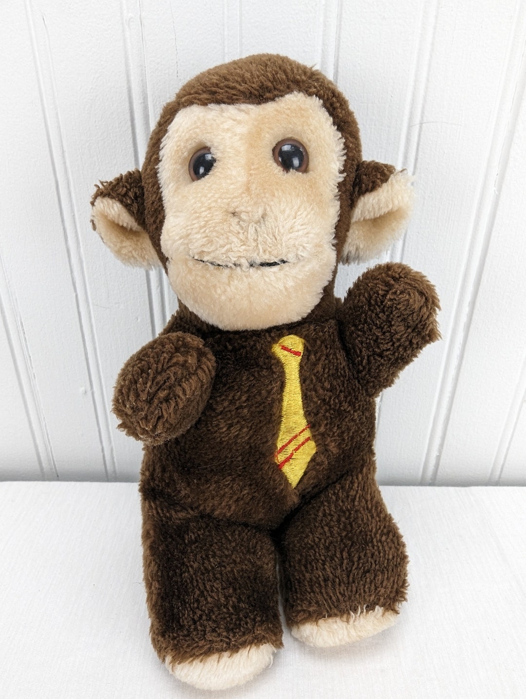 Vintage Atlanta Gerber Brown Monkey Plush Embroidered Tie 9" Stuffed ...