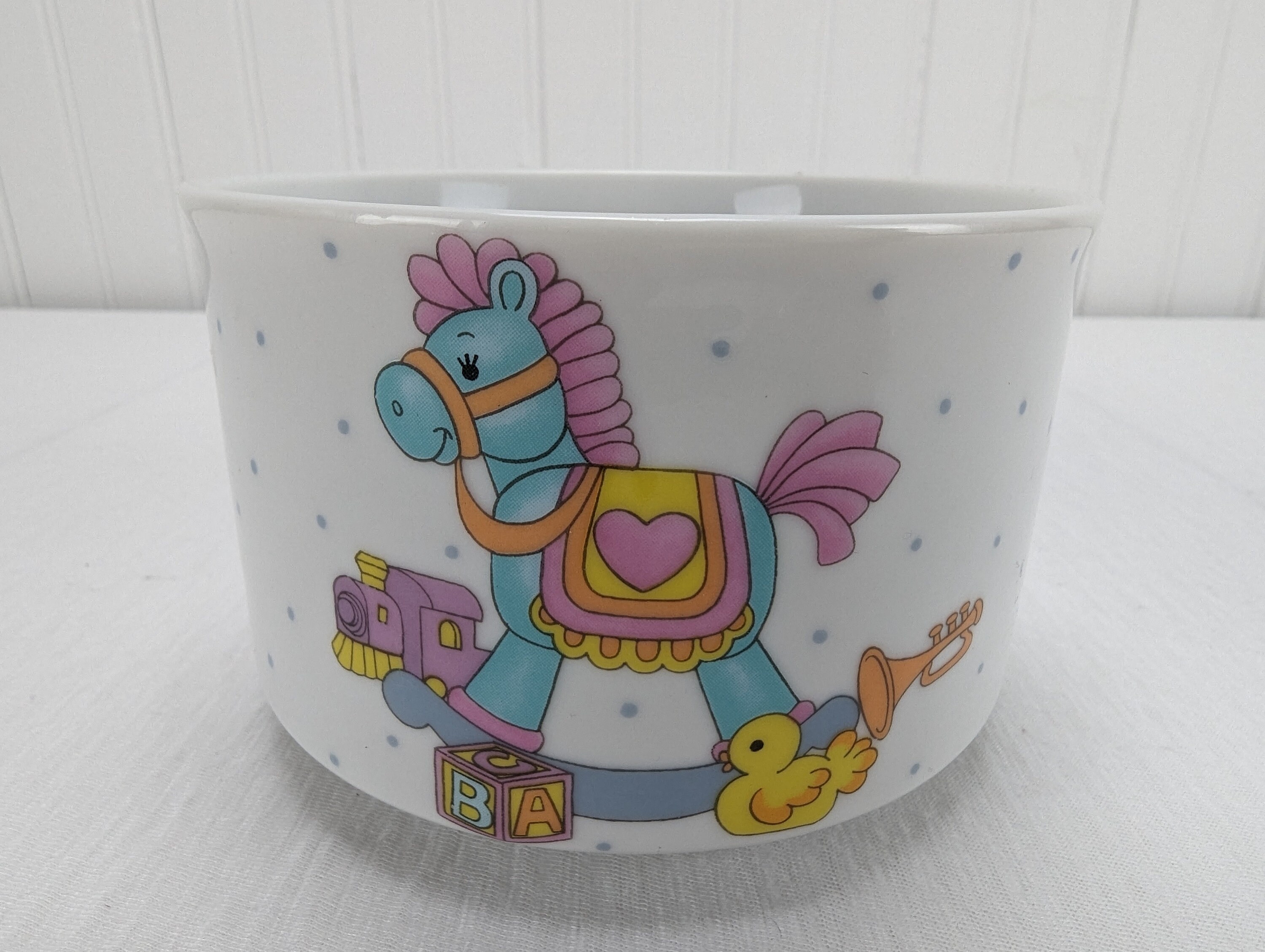 Vintage FTDA Ceramic Planter Bowl Baby Nursery Retro 1986 Kitsch ...