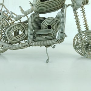 Motorcycle Chopper Wire Art Sculpture Handmade Heavy Metal 11" Long ...