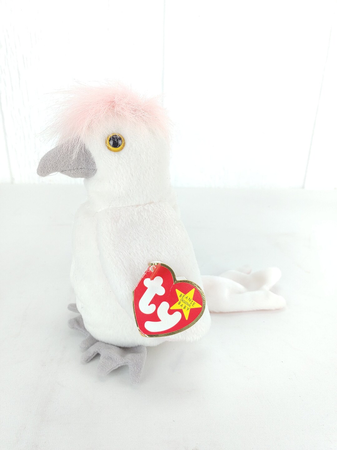 Ty Beanie Baby Kuku Bird Plush 6" Stuffed Animal Hang Tags 1998 White ...