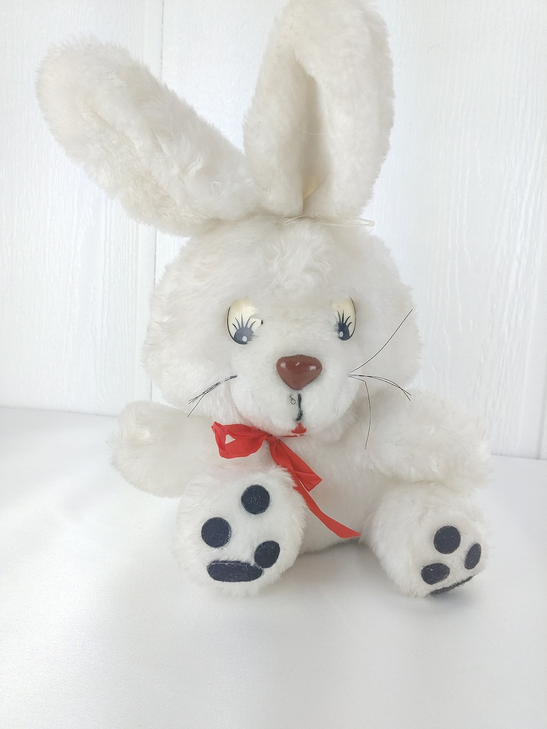Vintage Commonwealth White Bunny Rabbit Plush 12" Stuffed Animal Rare ...