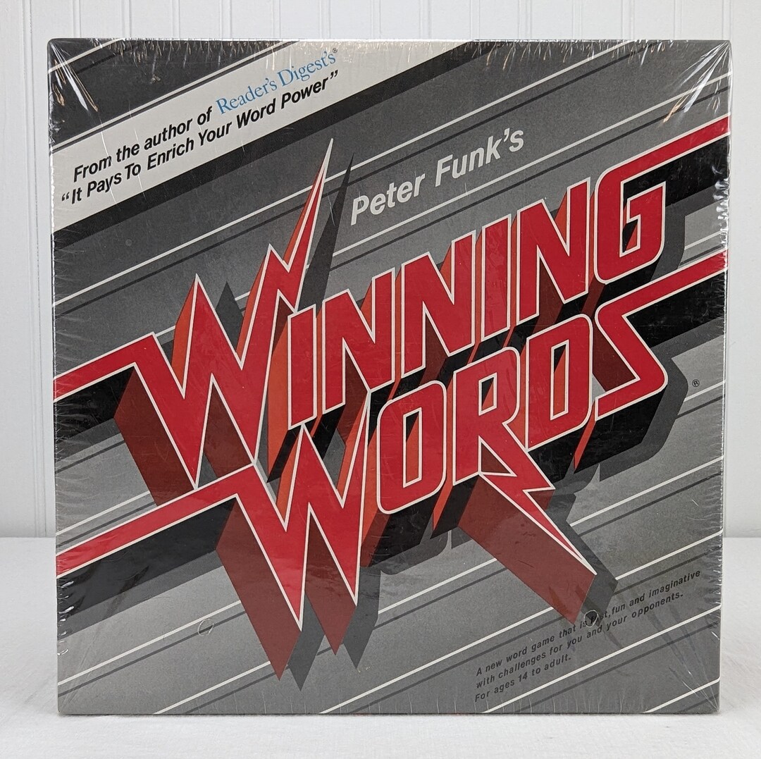 Vintage Peter Funk's Winning Words Board Game 1986 Word Game Sealed New ...