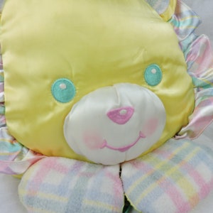 Vintage Playskool BLANKIES Snuzzles Bear Pastel Plaid Satin - Etsy