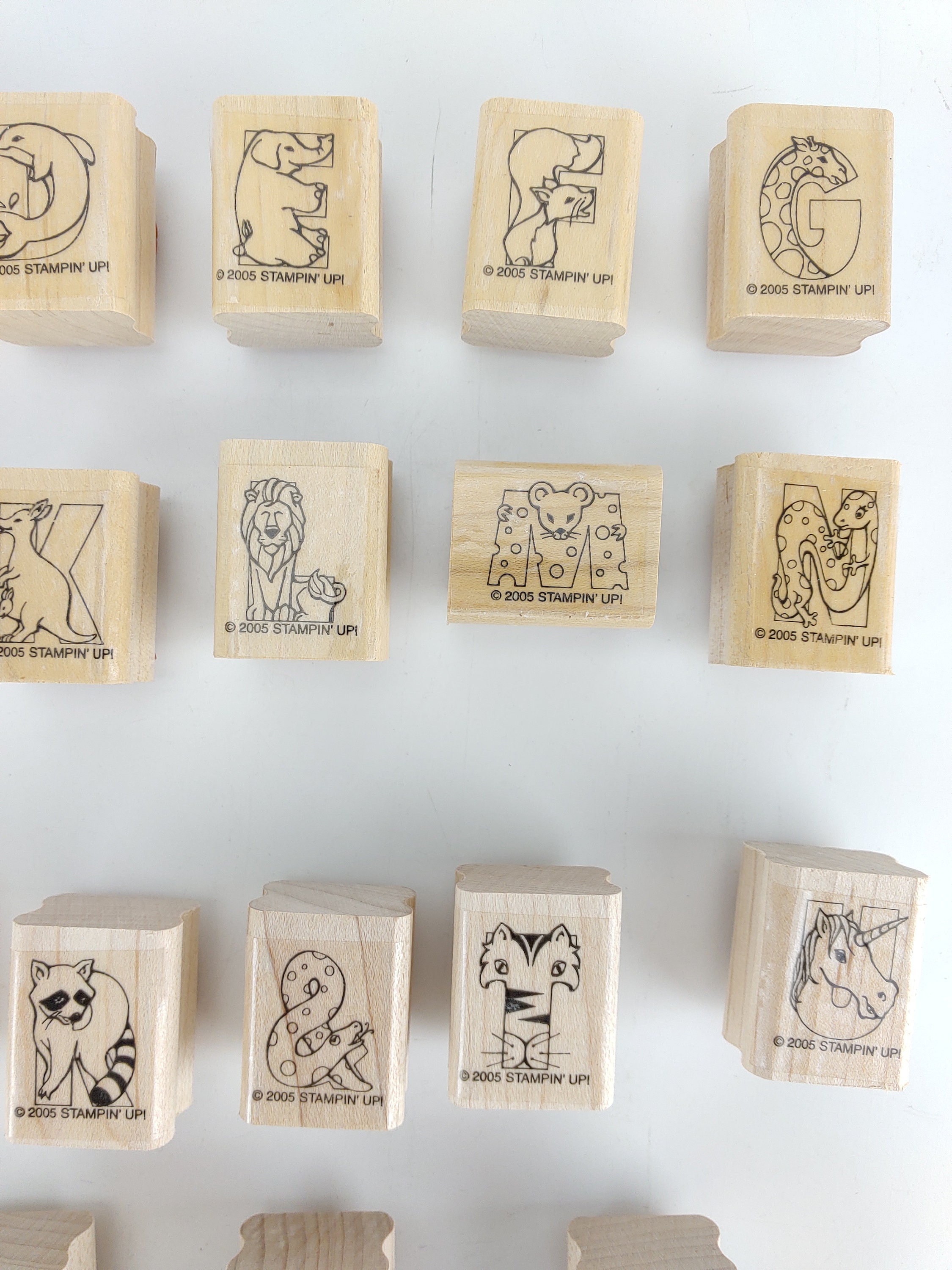 2005 Stampin up Animal Shaped Alphabet Rubber Stamps Mounted - Etsy