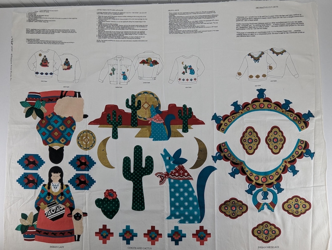 Vintage Cranston Fabric Panel Wearable Art Southwestern Designs VIP ...
