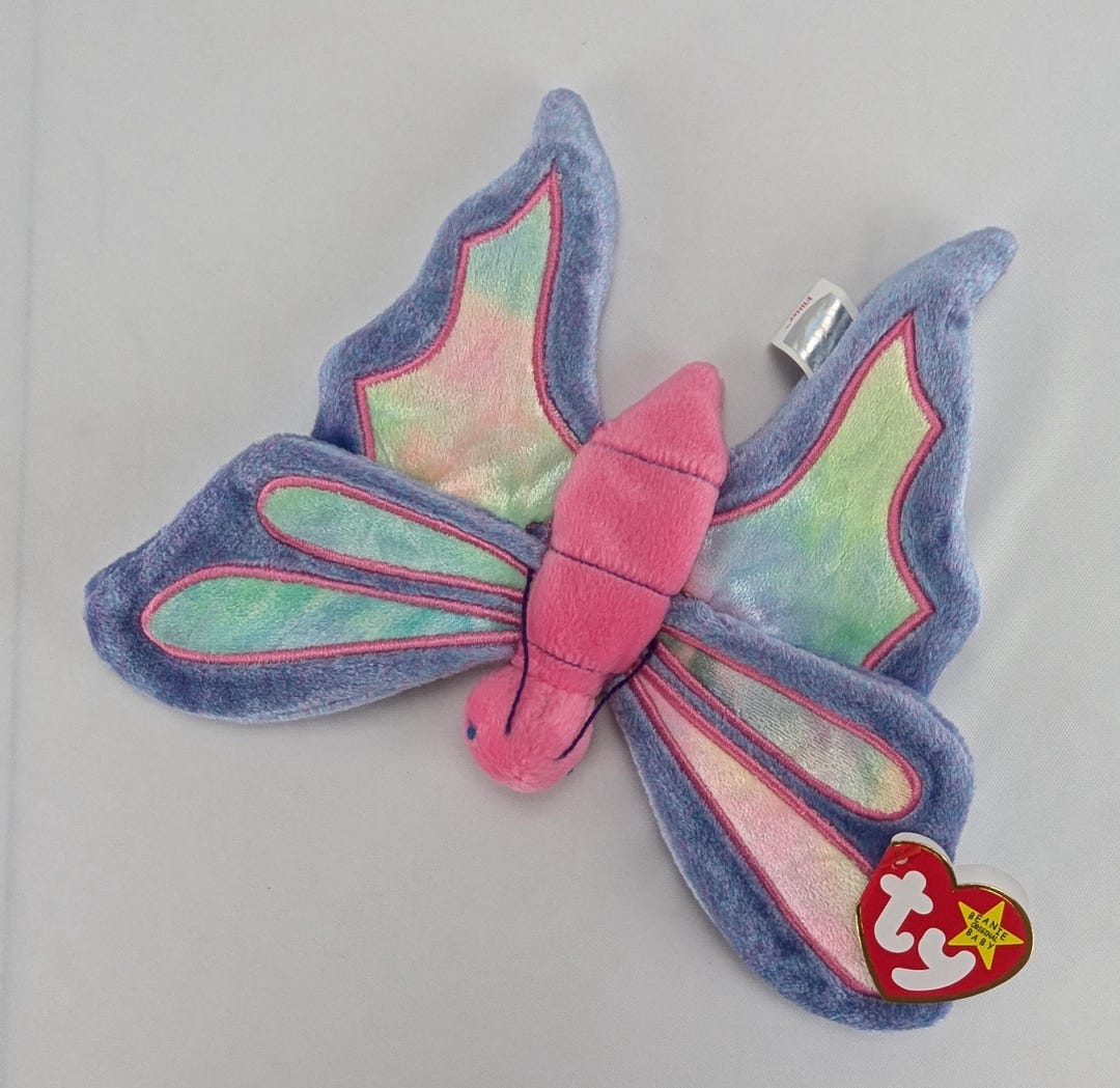 Ty Beanie Baby Flitter Butterfly Plush Stuffed Animal June 1999 Tag ...