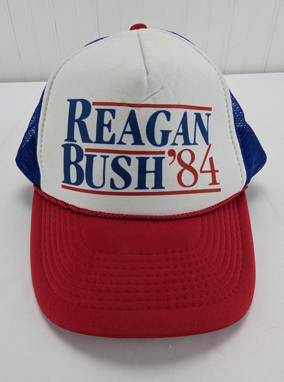 Vintage Reagan Bush 1984 Hat Cap Snap Back Mesh Trucker Election Nissun ...