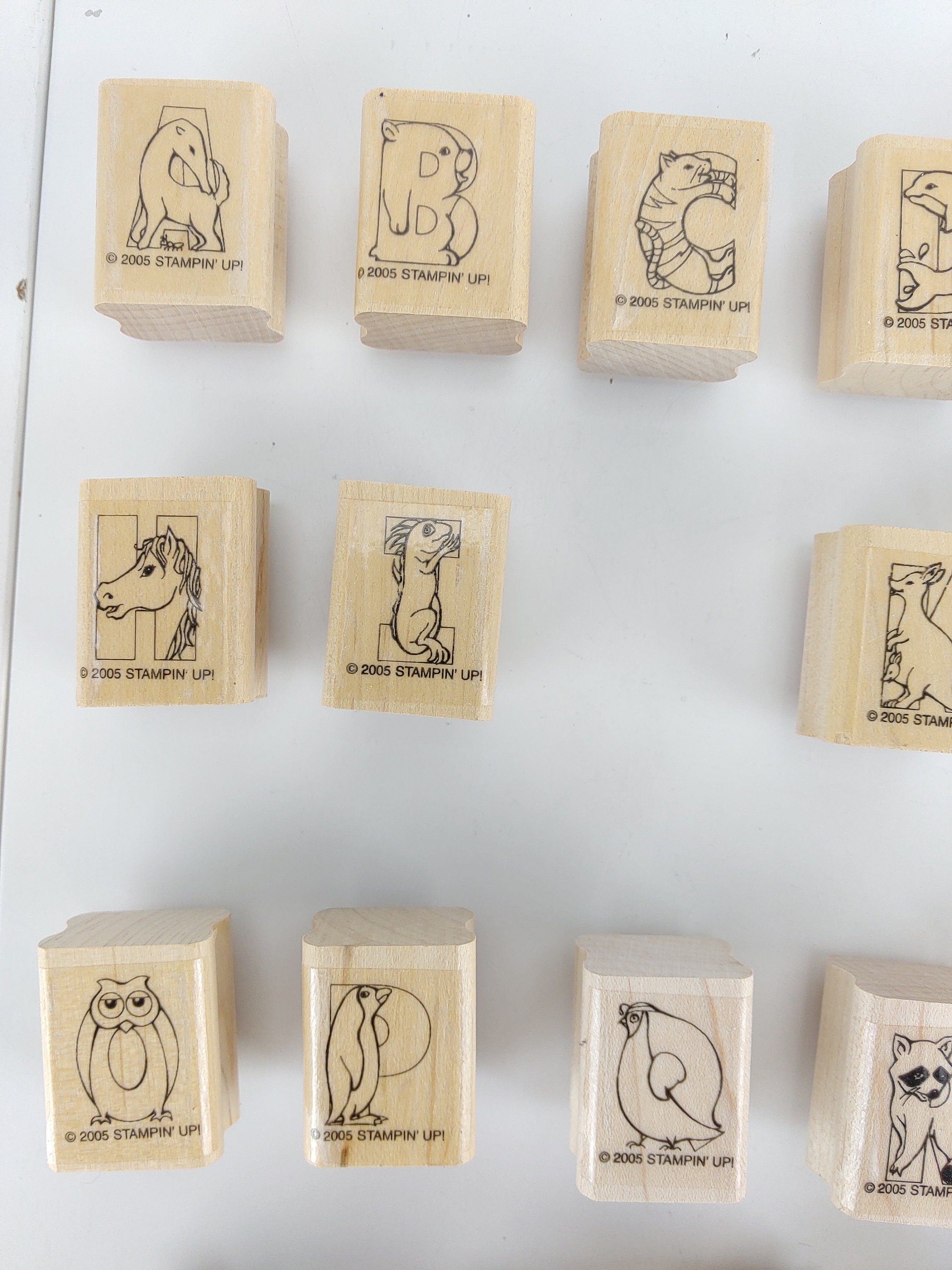 2005 Stampin up Animal Shaped Alphabet Rubber Stamps Mounted - Etsy