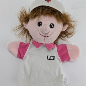 Vintage Plushpups Doctor and Nurse Plush Hand Puppets 11" MD RN 1999 ...