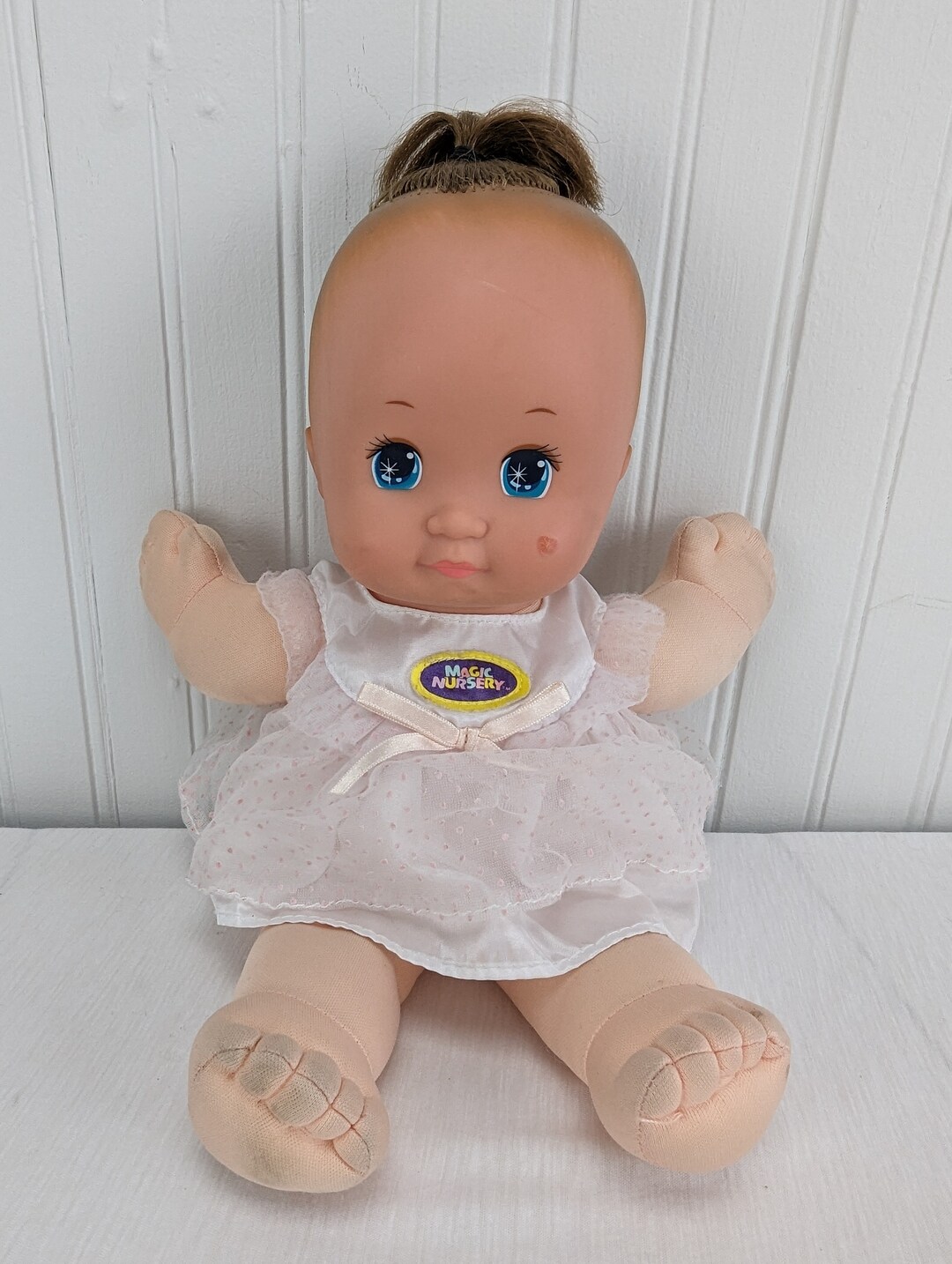 1989 Mattel Magic Nursery Doll Original Dress Brown Hair Blue - Etsy