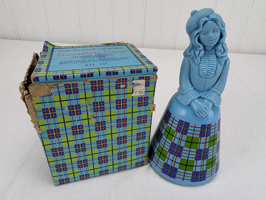 Vintage Avon Belles of the World Scottish Lass Roses Roses Cologne 4 Fl ...