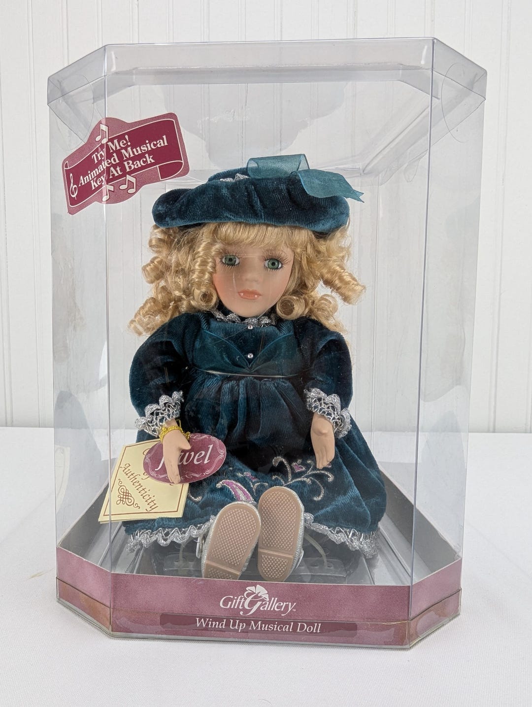 Vintage Porcelain Wind up Musical Doll Jewel the Magic Flute Gift ...