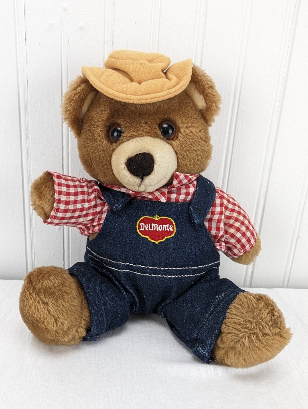 Vintage Dakin Del Monte Yumkin Brawny Bear Farmer Plush 10" Stuffed ...