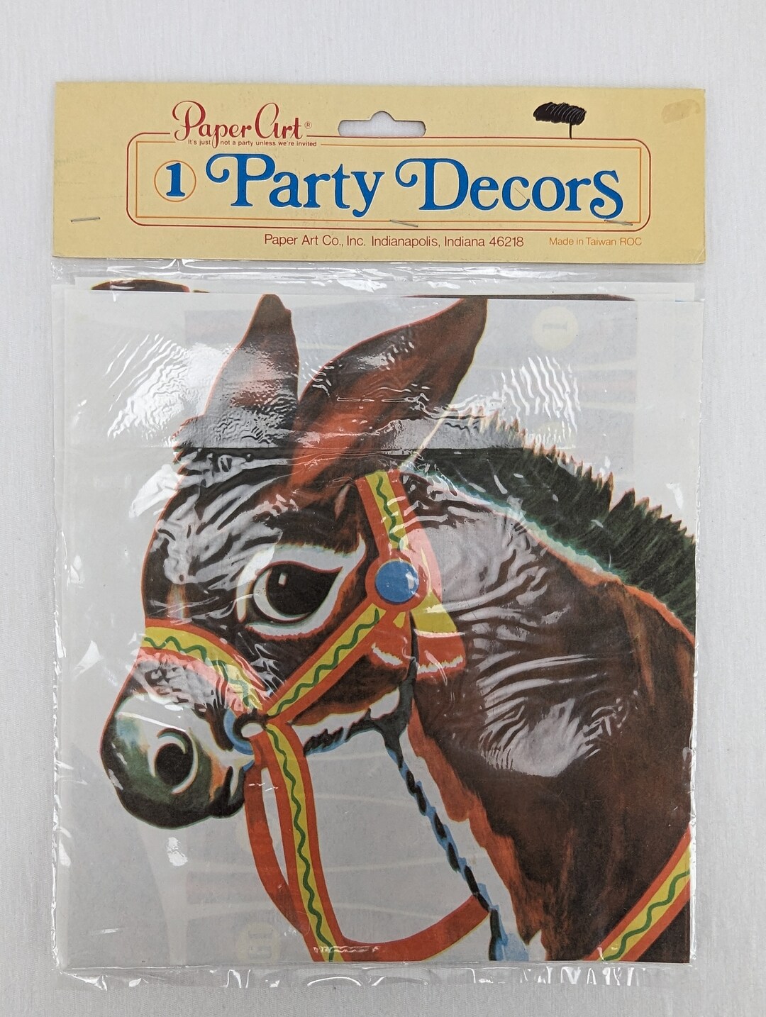 Vintage Paper Art Pin the Tail on the Donkey Party Decor Unopened New ...
