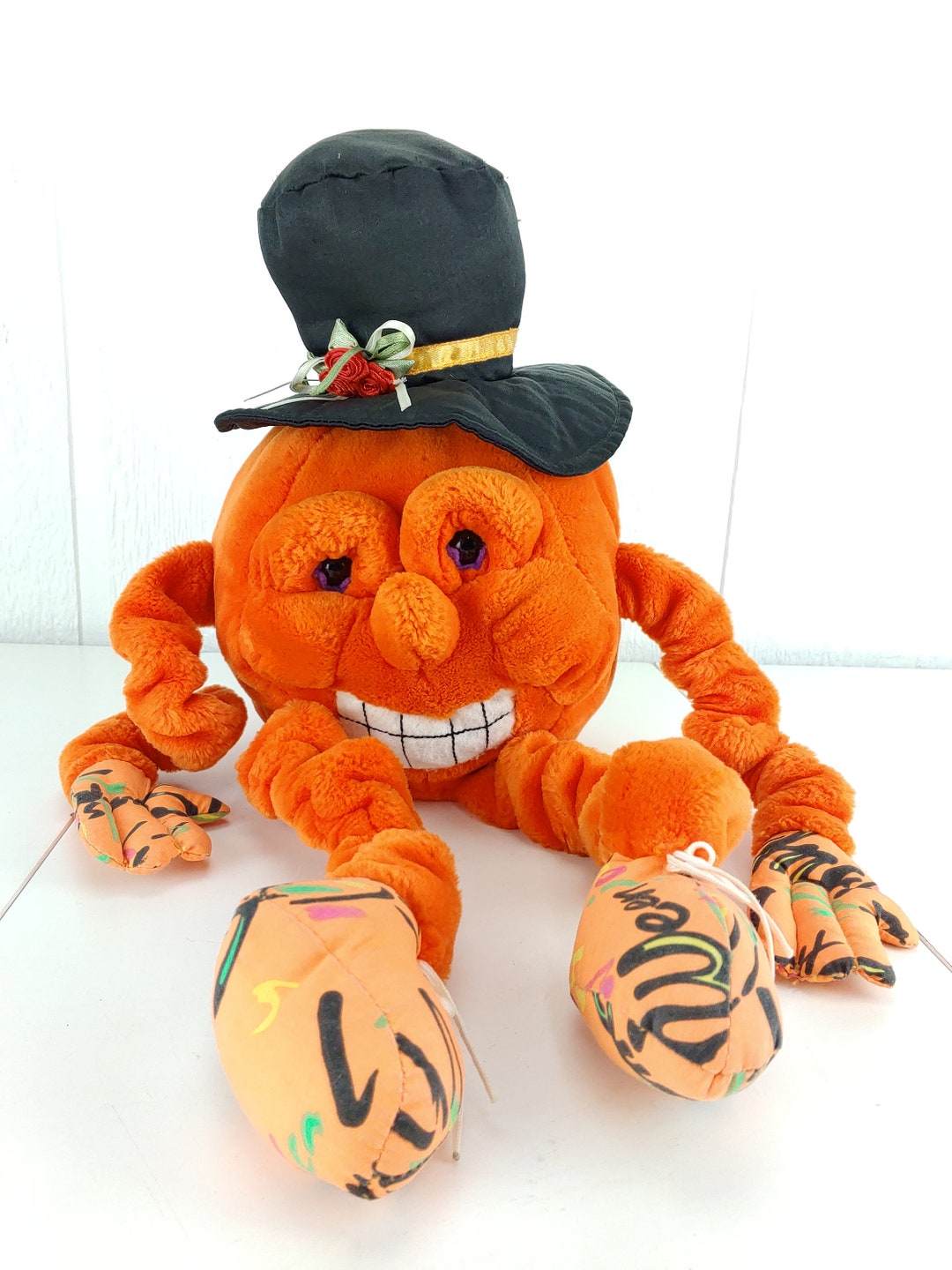Vintage People Pals Jack-o-lantern Plush 18" Stuffed Animal Halloween ...