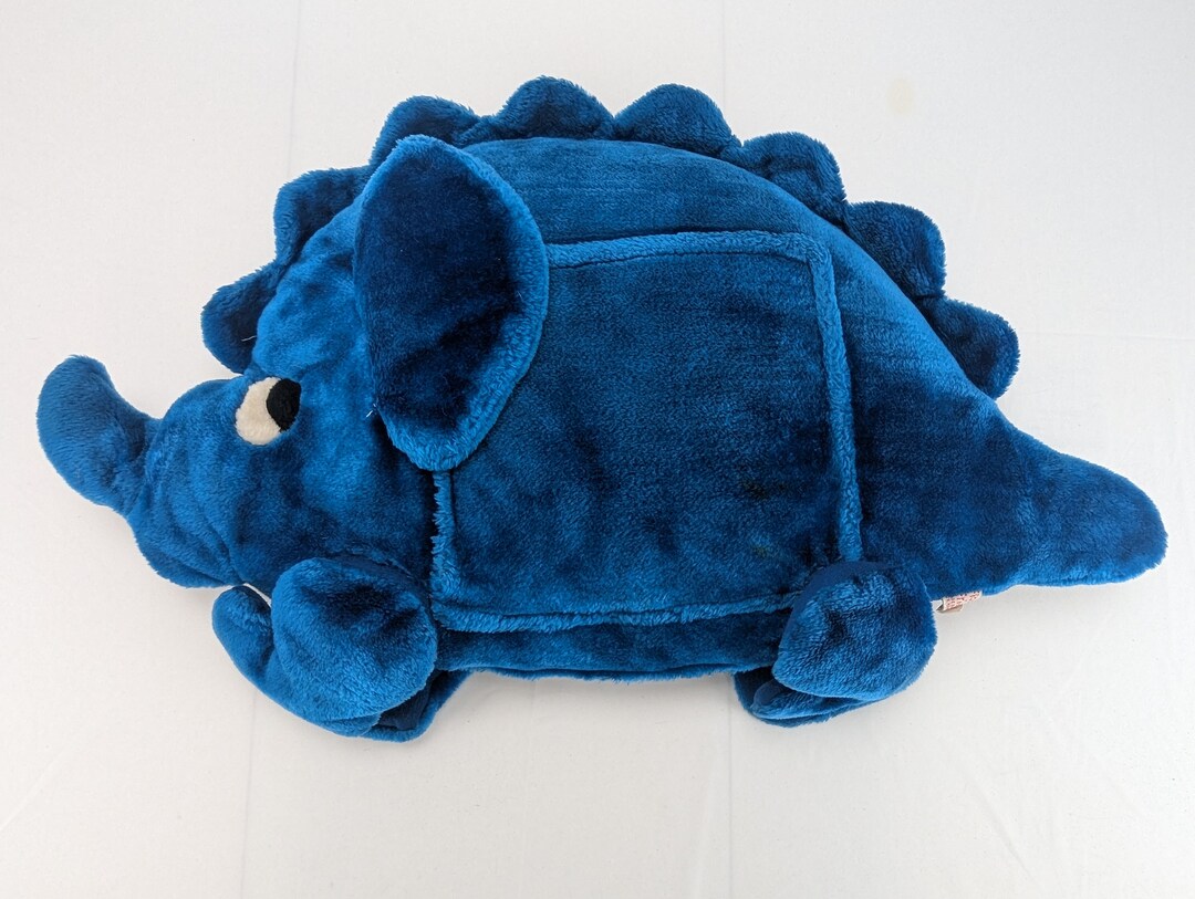 Vintage Floppy Friends Blue Dinosaur Plush Side Pocket Pajama Pouch 26 ...
